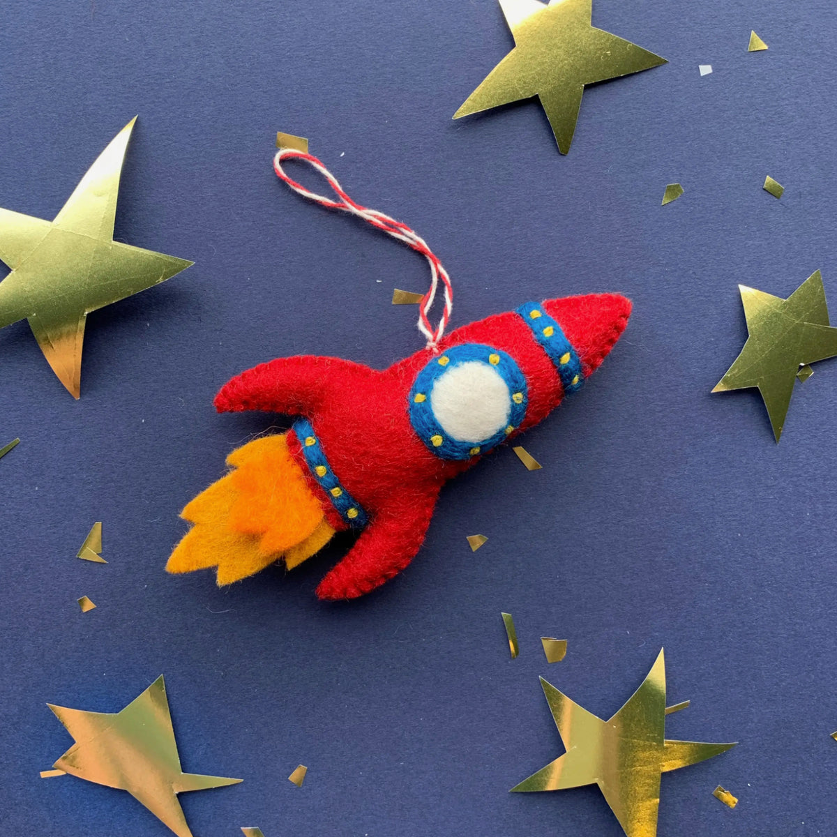 Rocket Felt Wool Ornament – Walnut & Wool